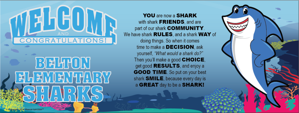 Shark Mascot Banner - PBIS Posters
