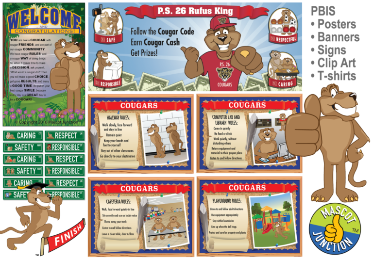 Kid-Friendly Mascots for Elementary Schools - PBIS Posters